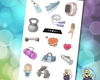 Health Fitness Gym Planner Stickers Printable Calender Stickers 1/2 ...
