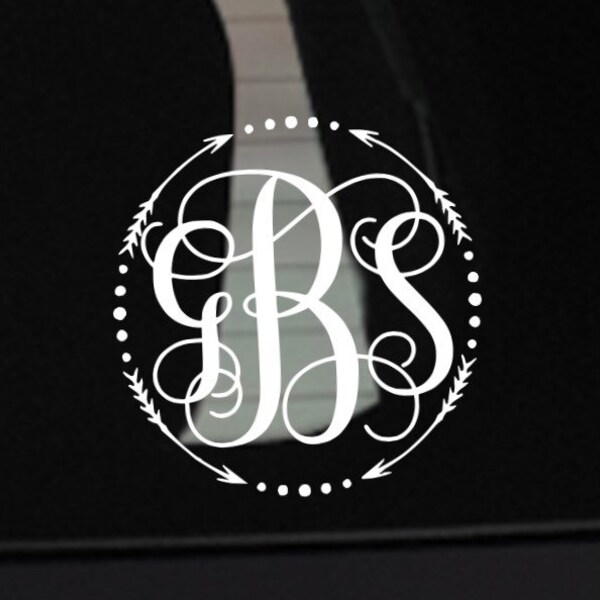 Monogram Car Decal - Etsy