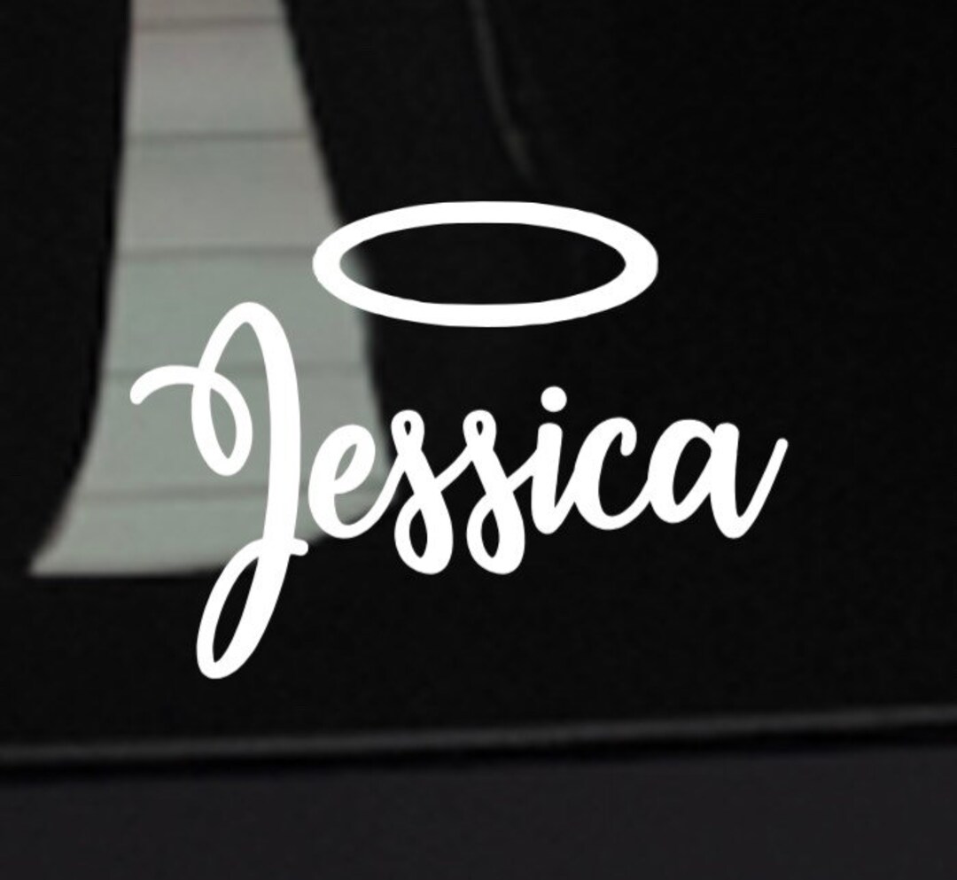 Memorial Decal, Halo Name Decal, Angel Decal, Custom Memorial Car Decal ...