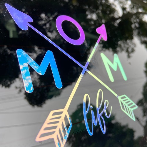 Mom Life Decal Holographic Decal For Mom Momlife Sticker Etsy