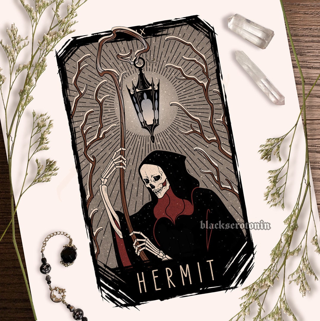Hermit Tarot Card Print | Satanism, Wiccan, Paganism, Occult ...
