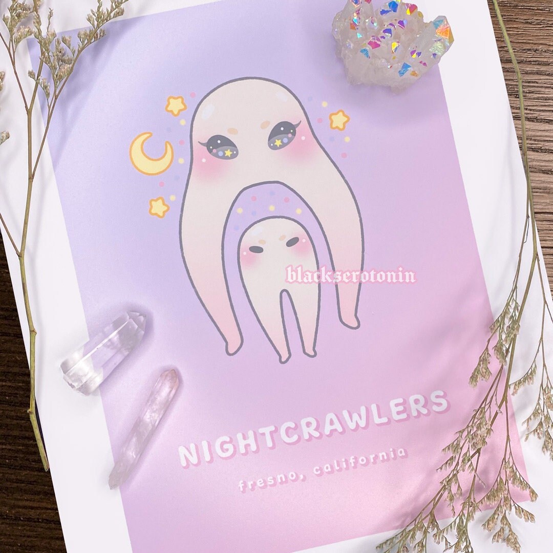 Kawaii NIGHTCRAWLERS Cryptid Print Mothman Alien Flatwoods - Etsy