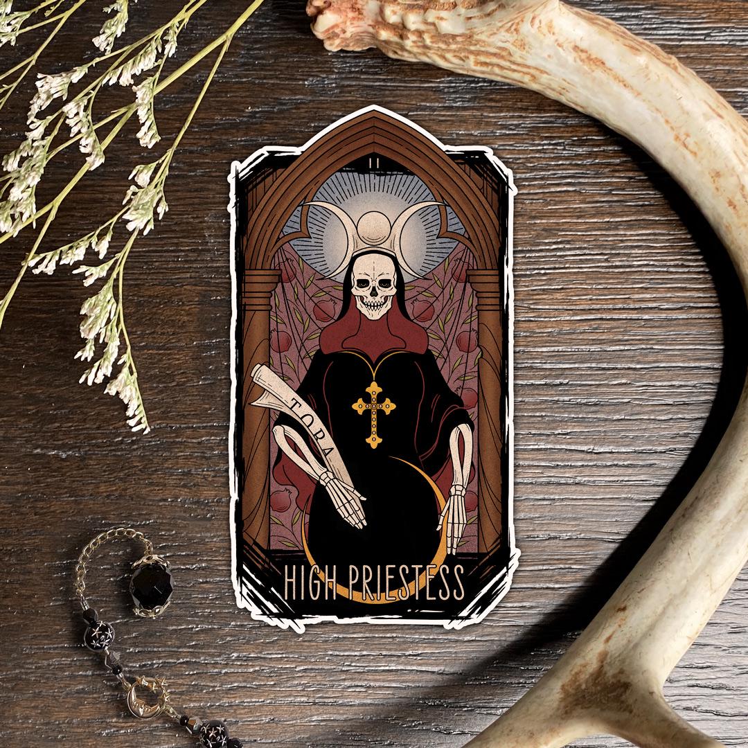 High Priestess Tarot Card Sticker | Satanism, Wiccan, Paganism, Occult ...