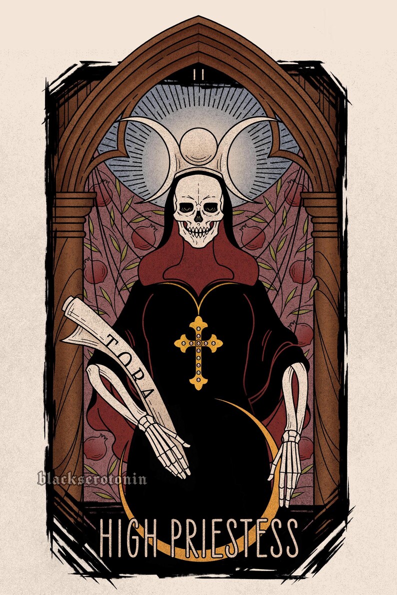 High Priestess Tarot Card Sticker | Satanism, Wiccan, Paganism, Occult ...