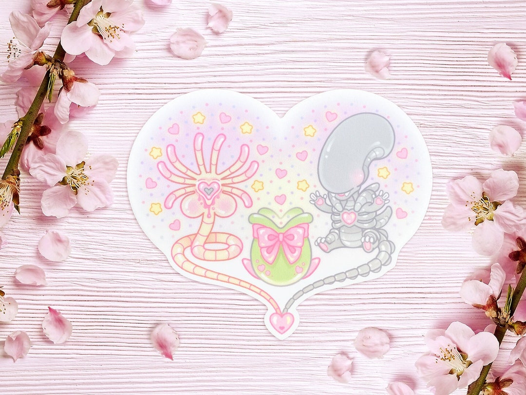 Kawaii Xenomorph and Facehugger Sticker Alien Xenomorph - Etsy