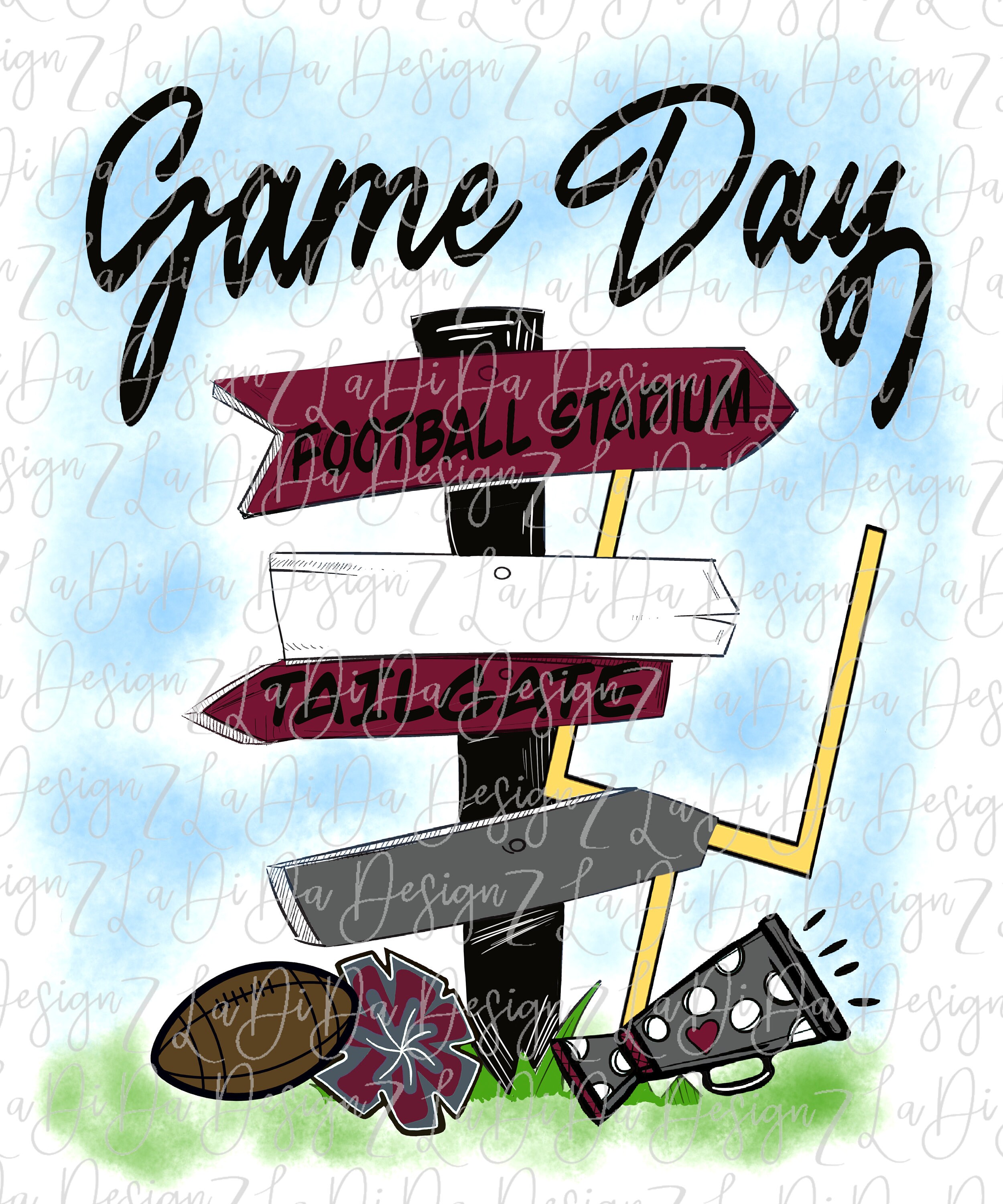 Game Day Maroon Grey Direction Signs PNG Digital Download - Etsy