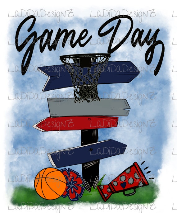 Game Day Navy Red Grey Direction Signs PNG Digital Download - Etsy