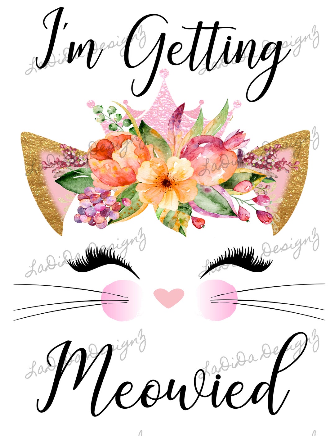 I'm Getting Meowied Boho Floral Sublimation Transfer Peach - Etsy
