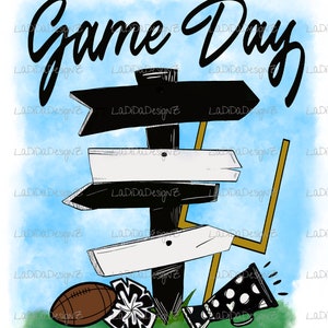 Game Day Black White Direction Signs PNG Digital Download Tailgate ...