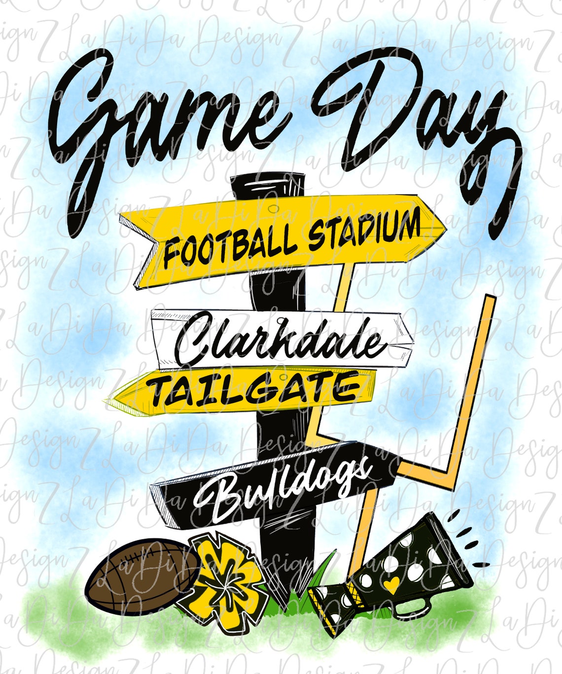 Game Day Maroon Gold Direction Signs PNG Digital Download Tailgate ...