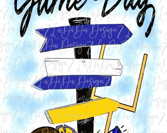 Game Day Black Gold Direction Signs PNG Digital Download Tailgate ...