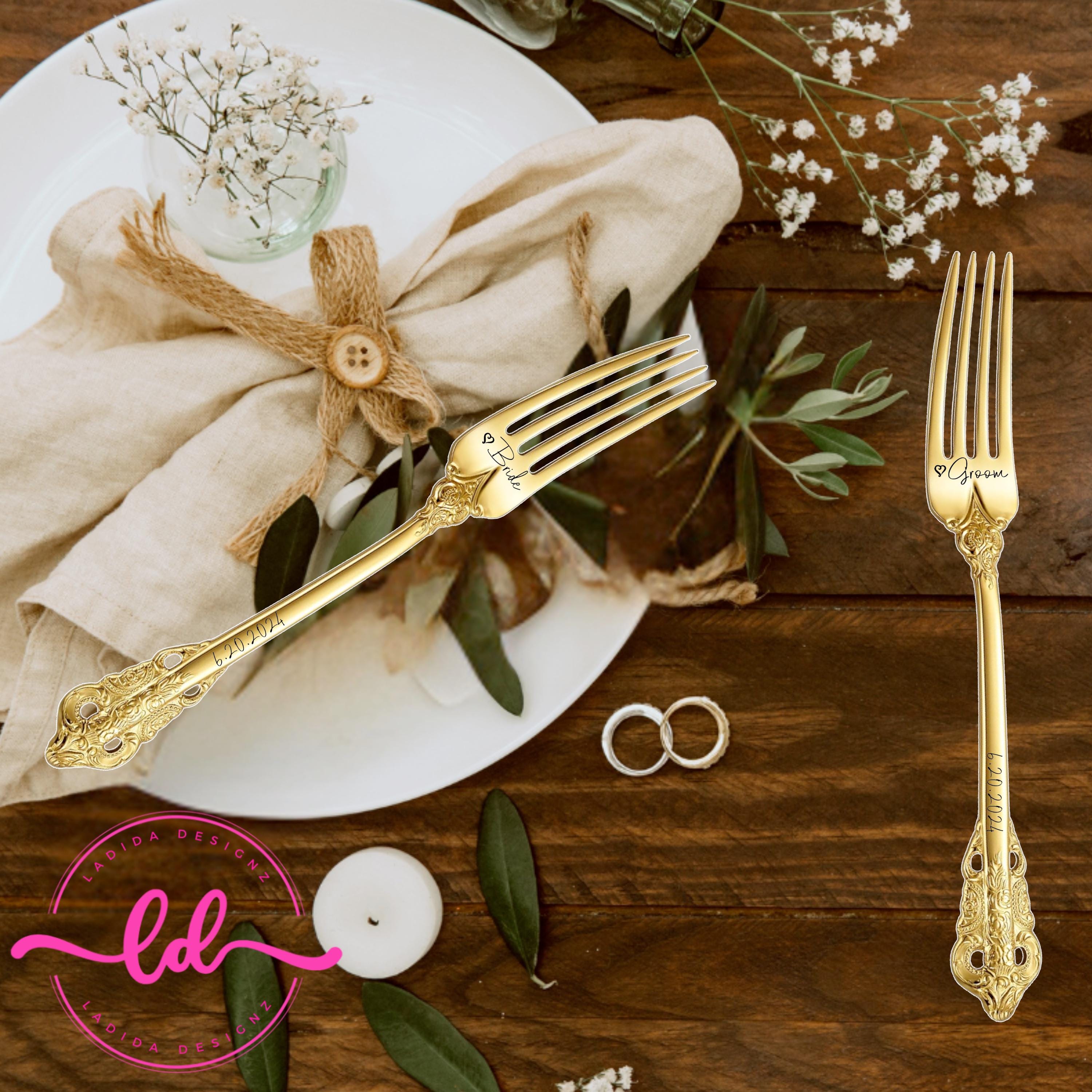 Personalized Wedding Forks | Laser Engraved | I Do so Do I | Gift for ...