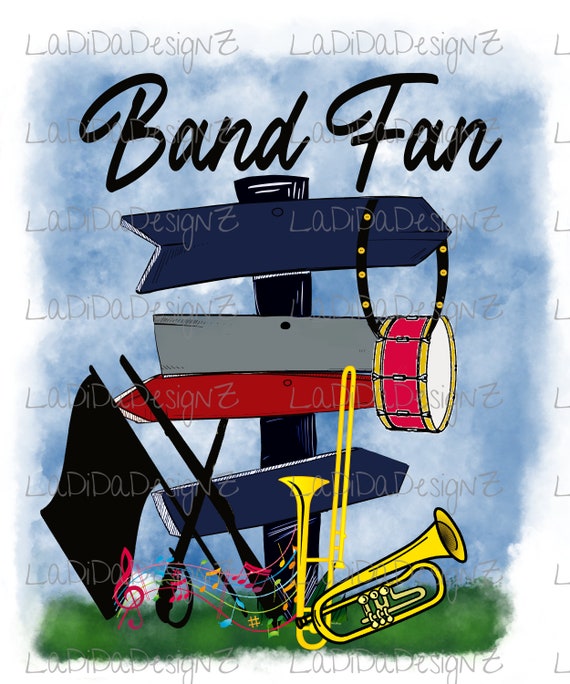 Band Fan Navy Red Grey Direction Signs PNG Digital Download - Etsy