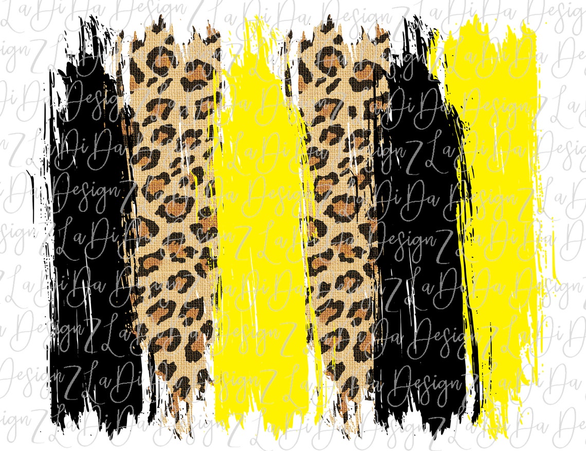 Leopard Brush Strokes Team Colors PNG PDF Digital Download - Etsy
