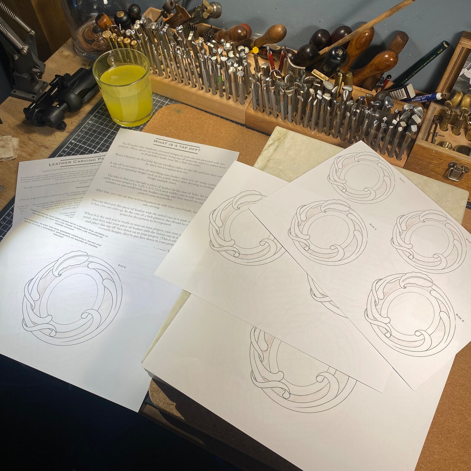 Western Leather Tooling Pattern, Vine Border Frame (PDF Digital ...