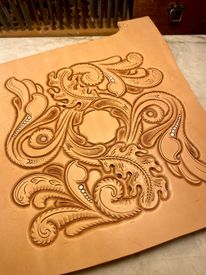 Leather Wedding Bouquet Wrap 2. Leather Tooling Pattern / - Etsy