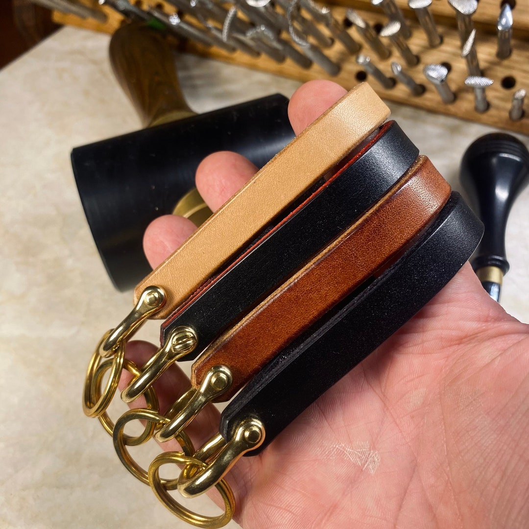 Handmade Leather Key Fob / Leather Key Ring / Key Chain. English Bridle ...