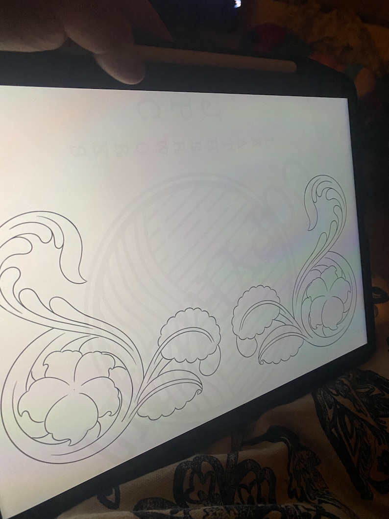 Leather Tooling / Carving Patterns / Stencils. Sheridan Floral - Etsy