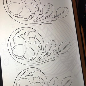 Leather Tooling / Carving Patterns / Stencils. Floral Corner Pattern in ...