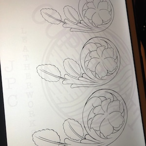 Leather Tooling / Carving Patterns / Stencils. Floral Corner Pattern in ...