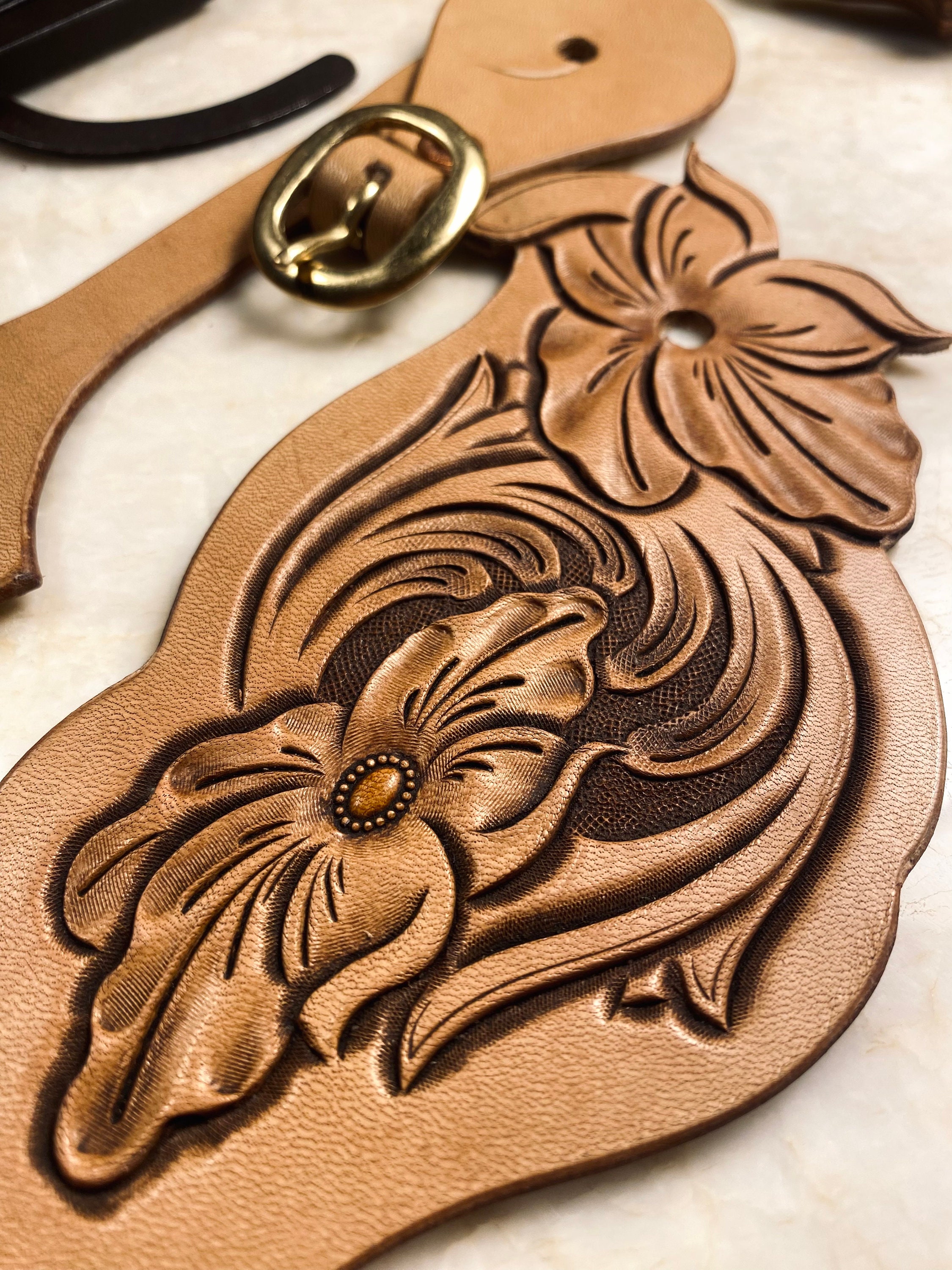 Spur Straps No. 2. Leather Carving / Tooling Pattern / Stencils ...