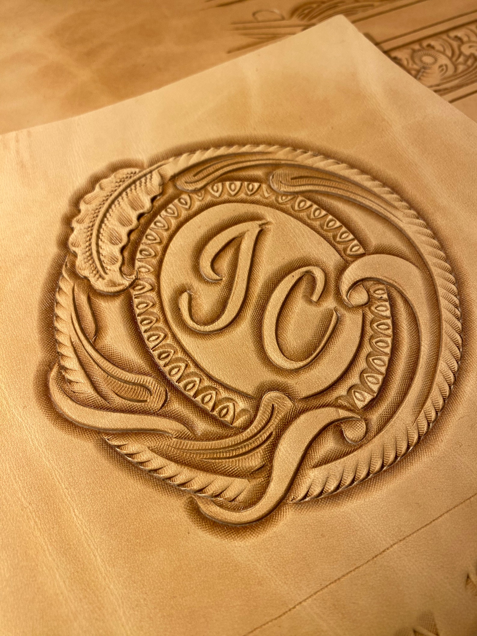 Western Leather Tooling Pattern, Vine Border Frame (PDF Digital ...