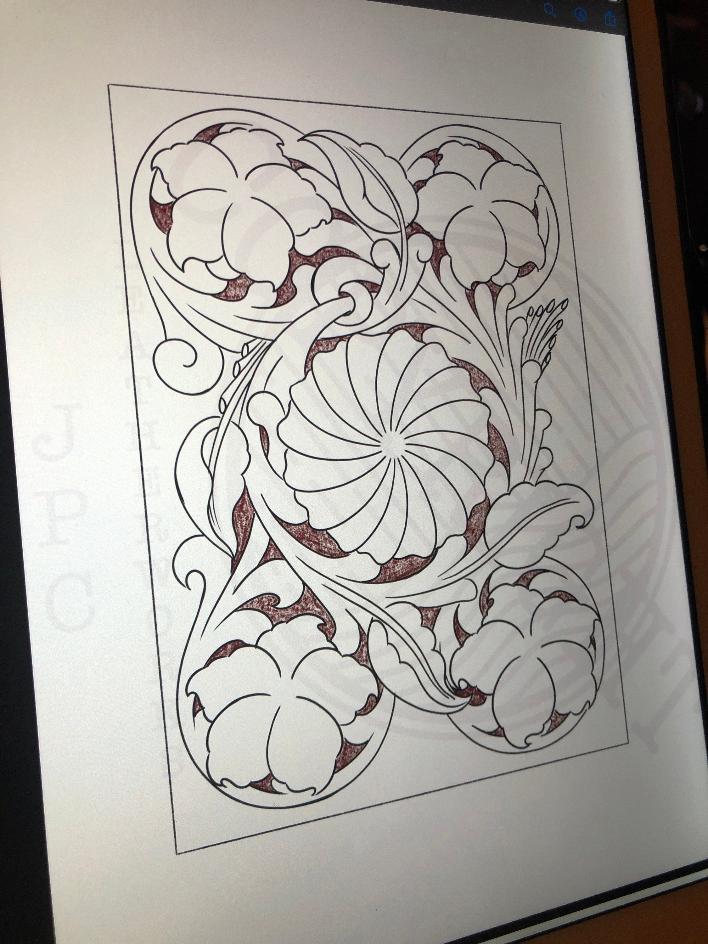 Leather Tooling / Carving Patterns / Stencils. Two Sheridan Floral Full ...