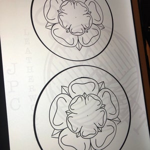 Leather Tooling / Carving Patterns / Stencils. Tudor / Yorkshire Rose ...