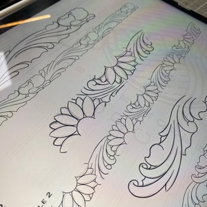 Floral & Sunflower Leather Belt Tooling Patterns – Western Carving ...