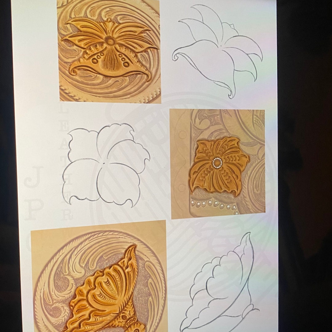 Leather Tooling / Carving Patterns / Stencils. Floral Practice Pattern ...