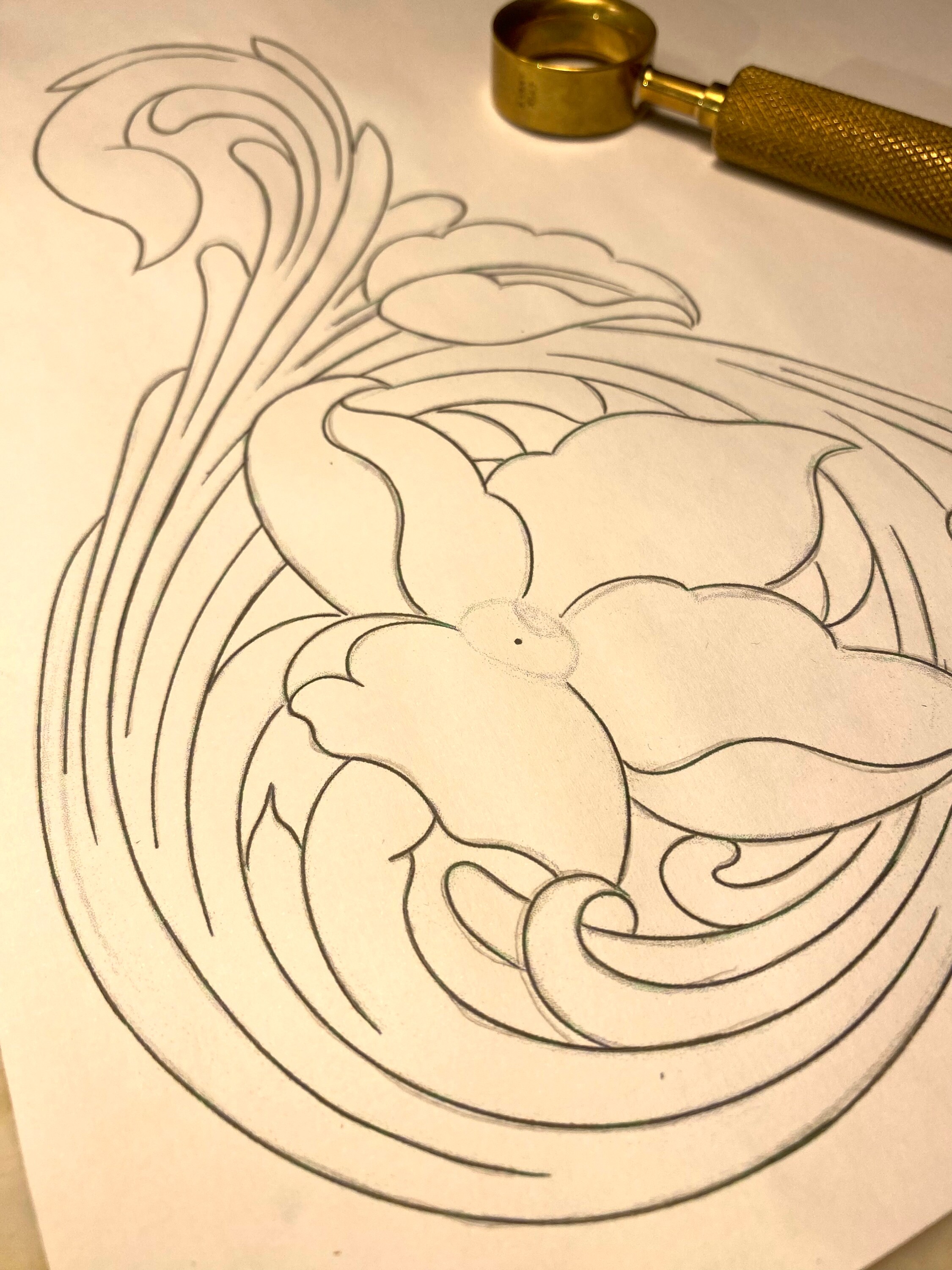 Leather Tooling / Carving Patterns / Stencils. Floral Corner Pattern ...