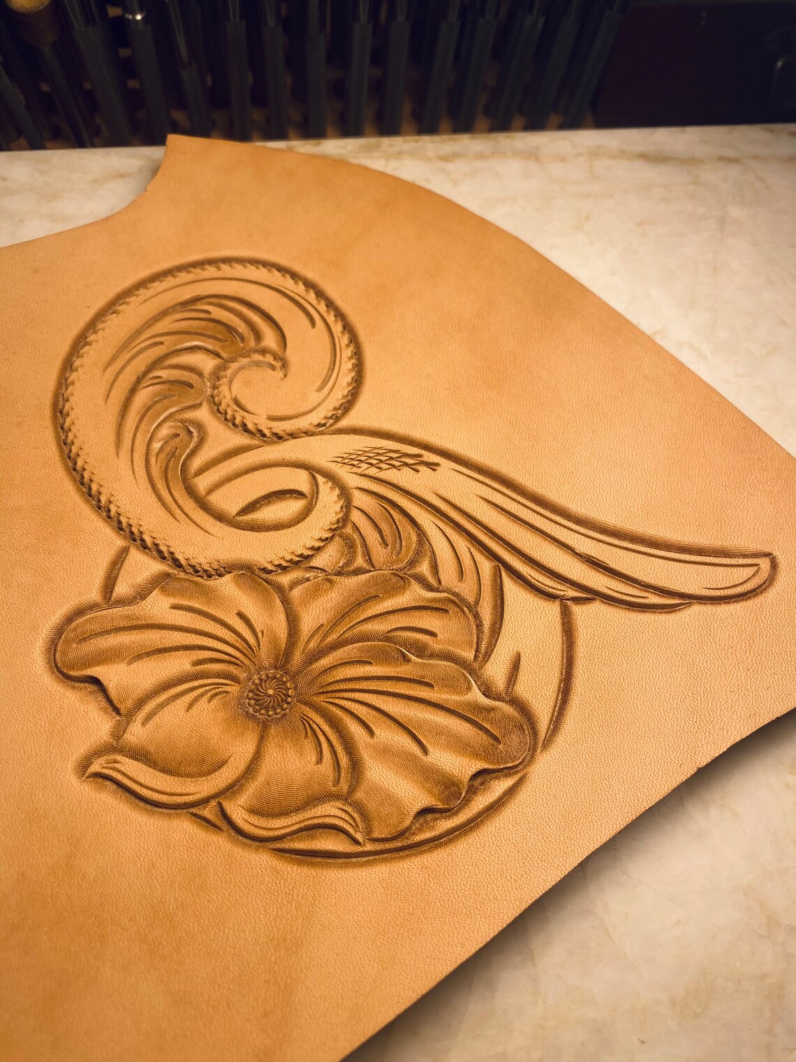 Leather Tooling / Carving Patterns / Stencils. Floral Corner - Etsy