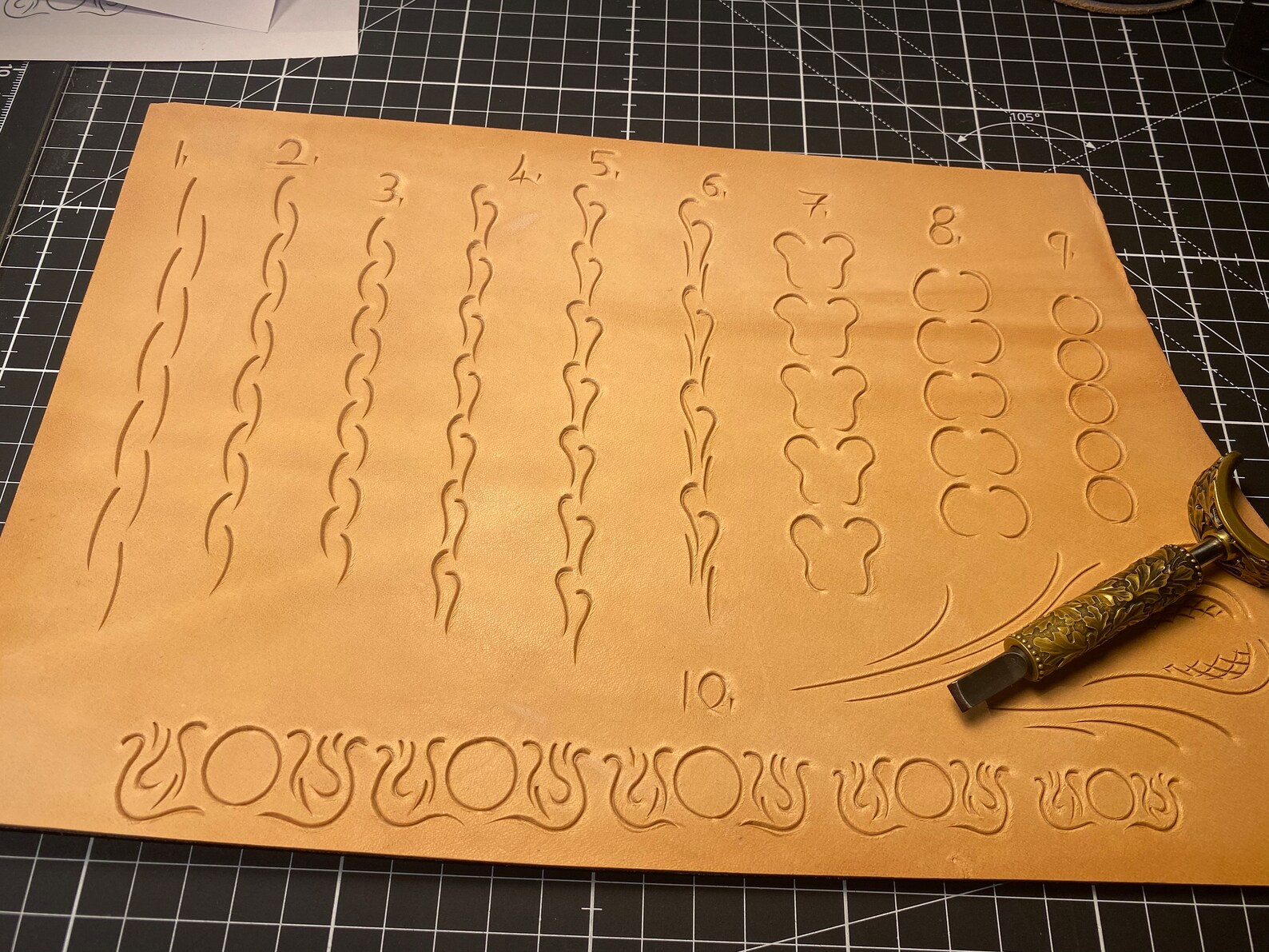 Leather Tooling / Carving Patterns / Stencils. Swivel Knife Cutting ...