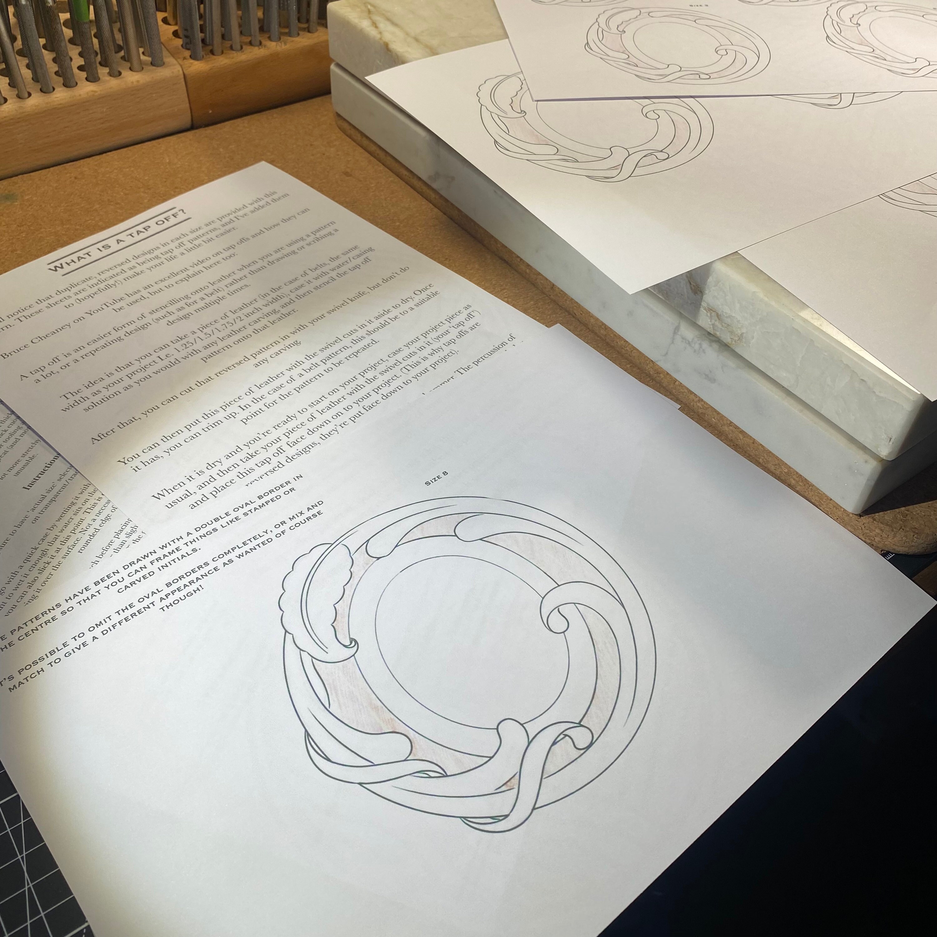 Western Leather Tooling Pattern, Vine Border Frame (PDF Digital ...