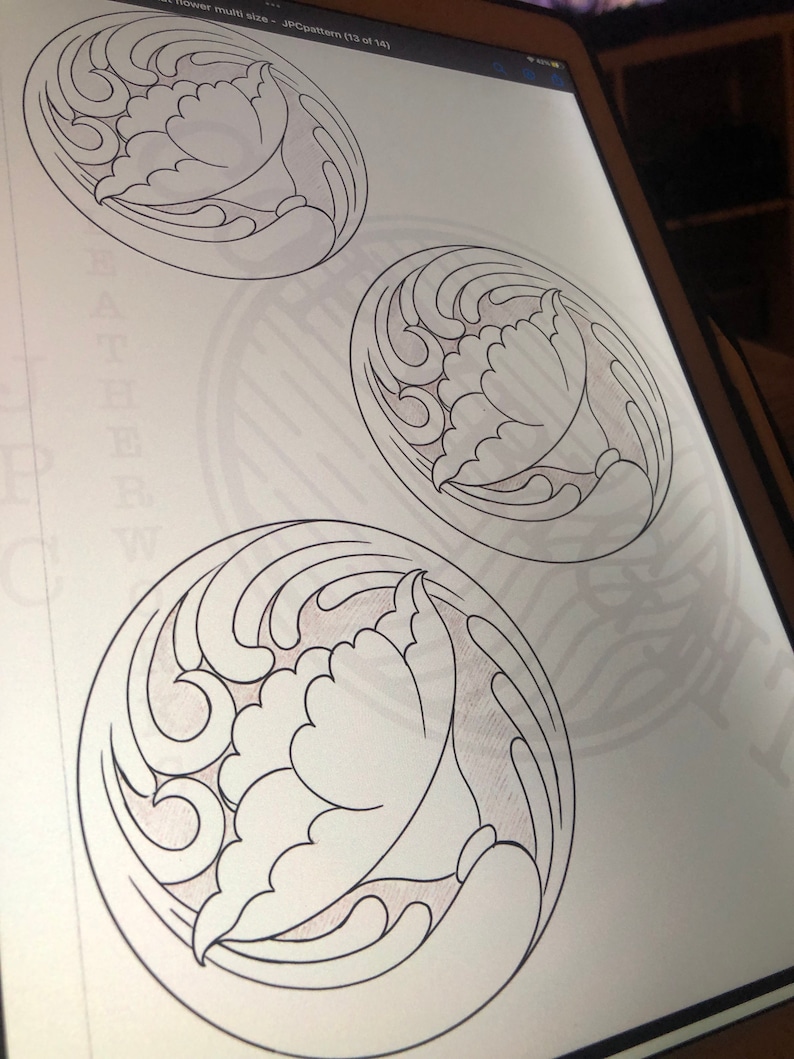 Western Floral Leather Carving Pattern, Sheridan Style (PDF Download ...
