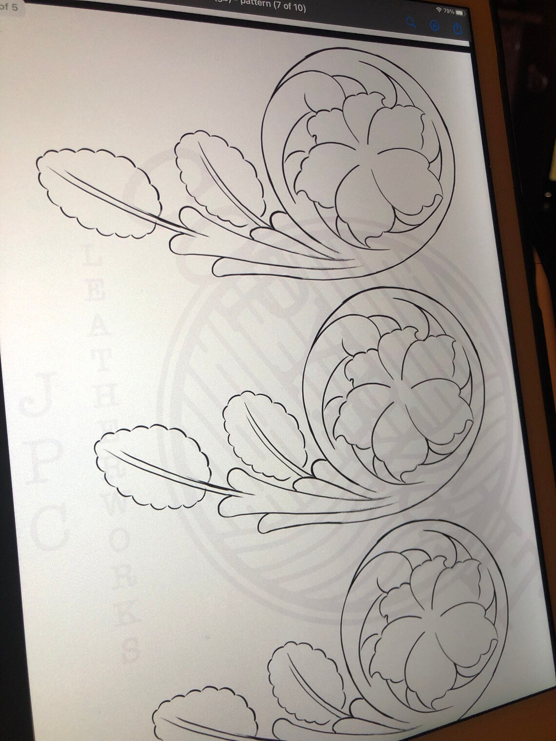 Leather Tooling / Carving Patterns / Stencils. Floral Corner Pattern in ...