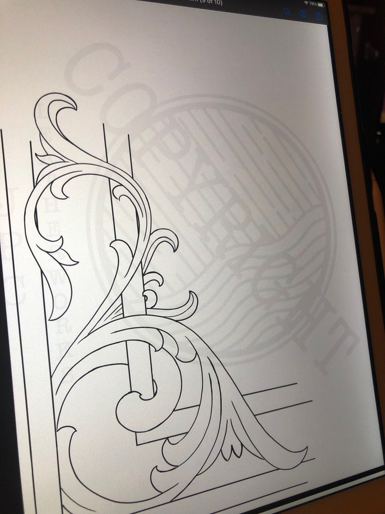 Leather Tooling Patterns / Carving Pattern / Stencil. Corner Vinework ...