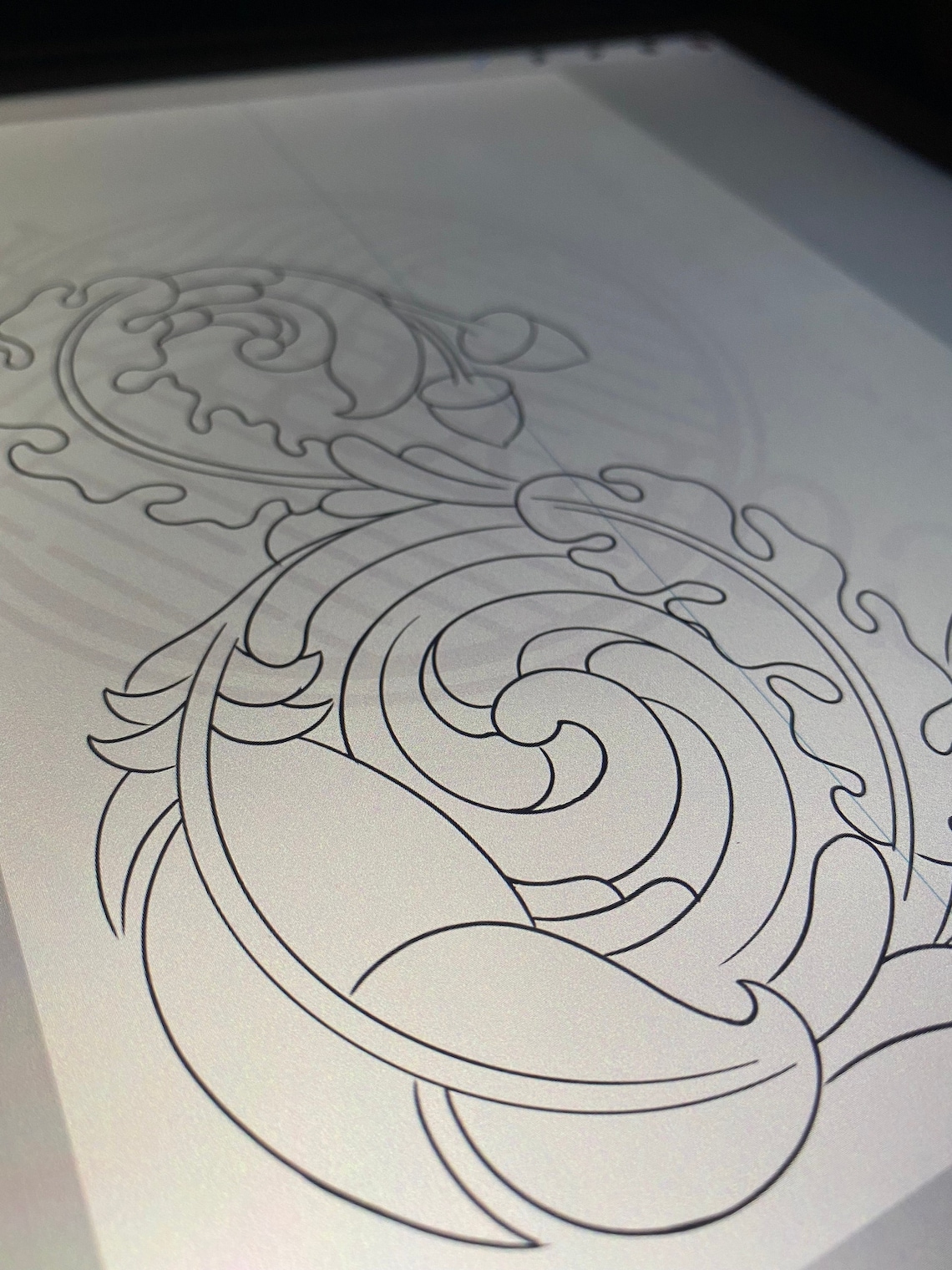 Leather Tooling / Carving Patterns / Stencils. Feather Corner - Etsy