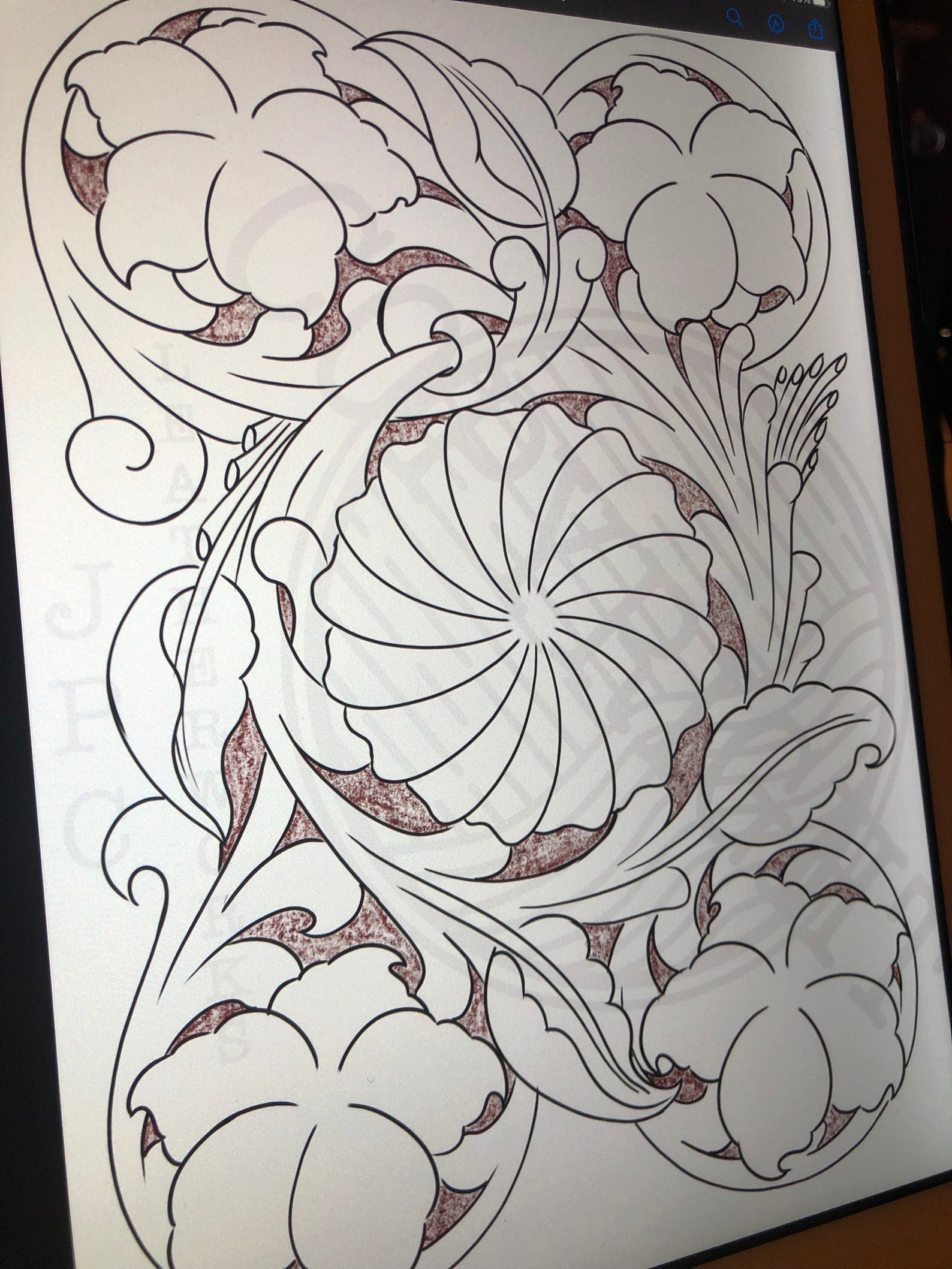 Leather Tooling / Carving Patterns / Stencils. Two Sheridan Floral Full ...