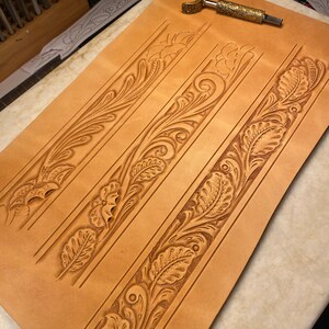 Leather Belt Tooling Patterns, Western Floral Carving (PDF Download) - Etsy