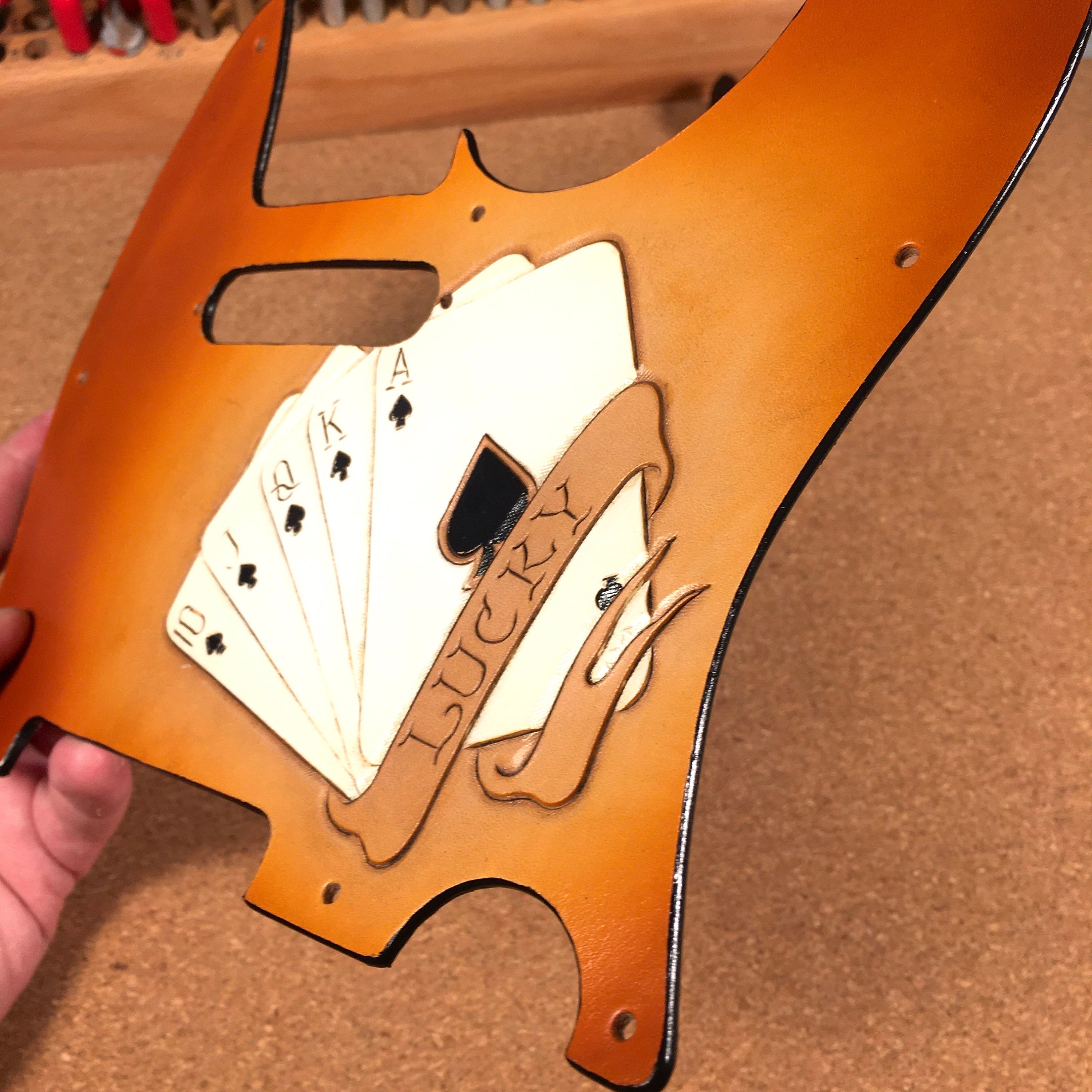 Leather Telecaster / Tele Pickguard Handmade Leather | Etsy