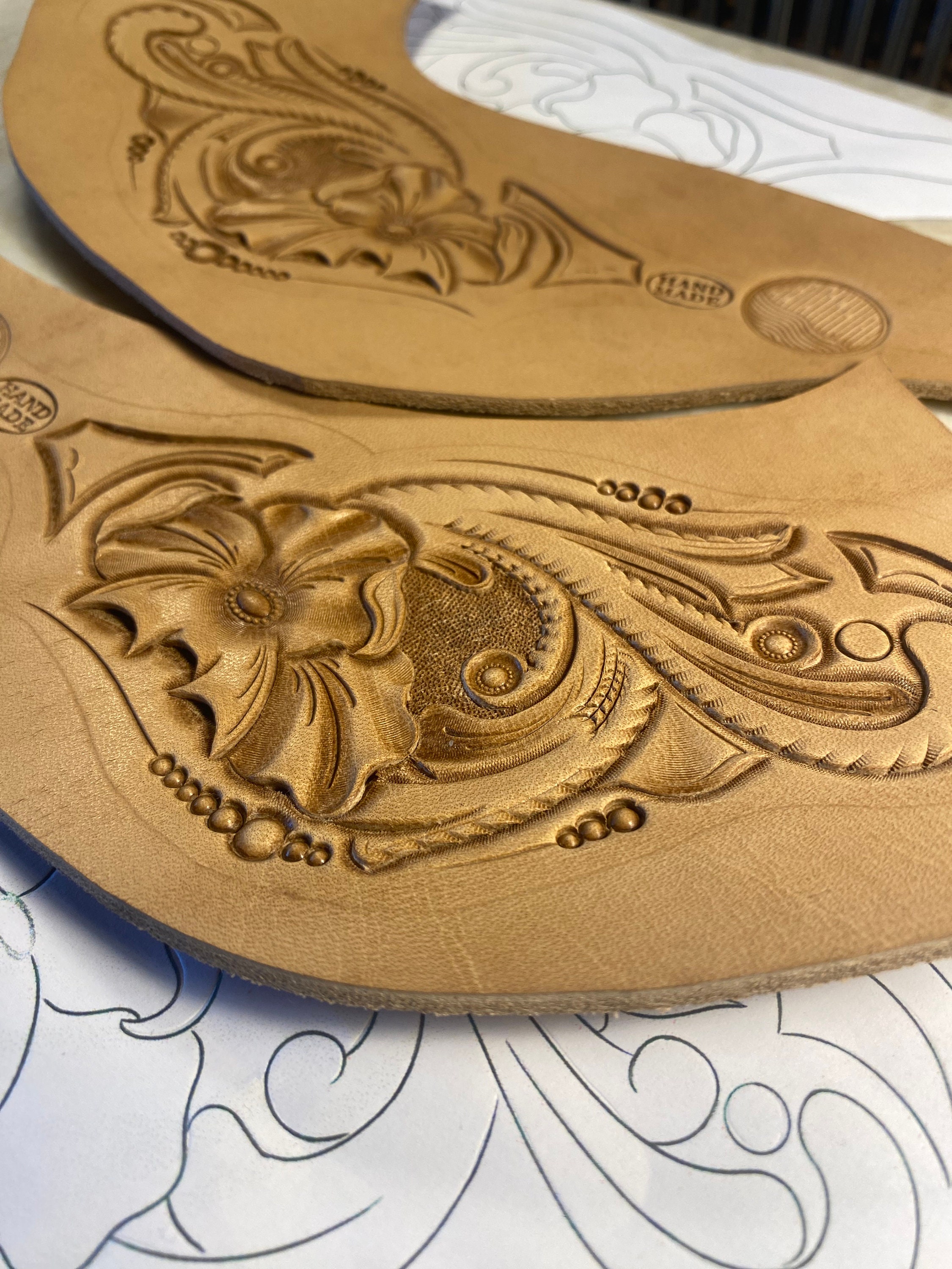 Spur Straps No. 3. Leather Carving / Tooling Pattern / Stencils ...