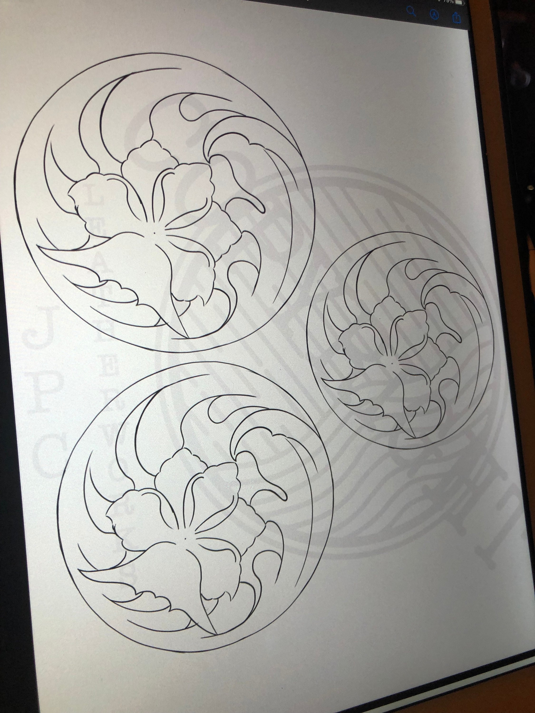 Leather Tooling / Carving Patterns / Stencils. Western Sheridan Flower ...