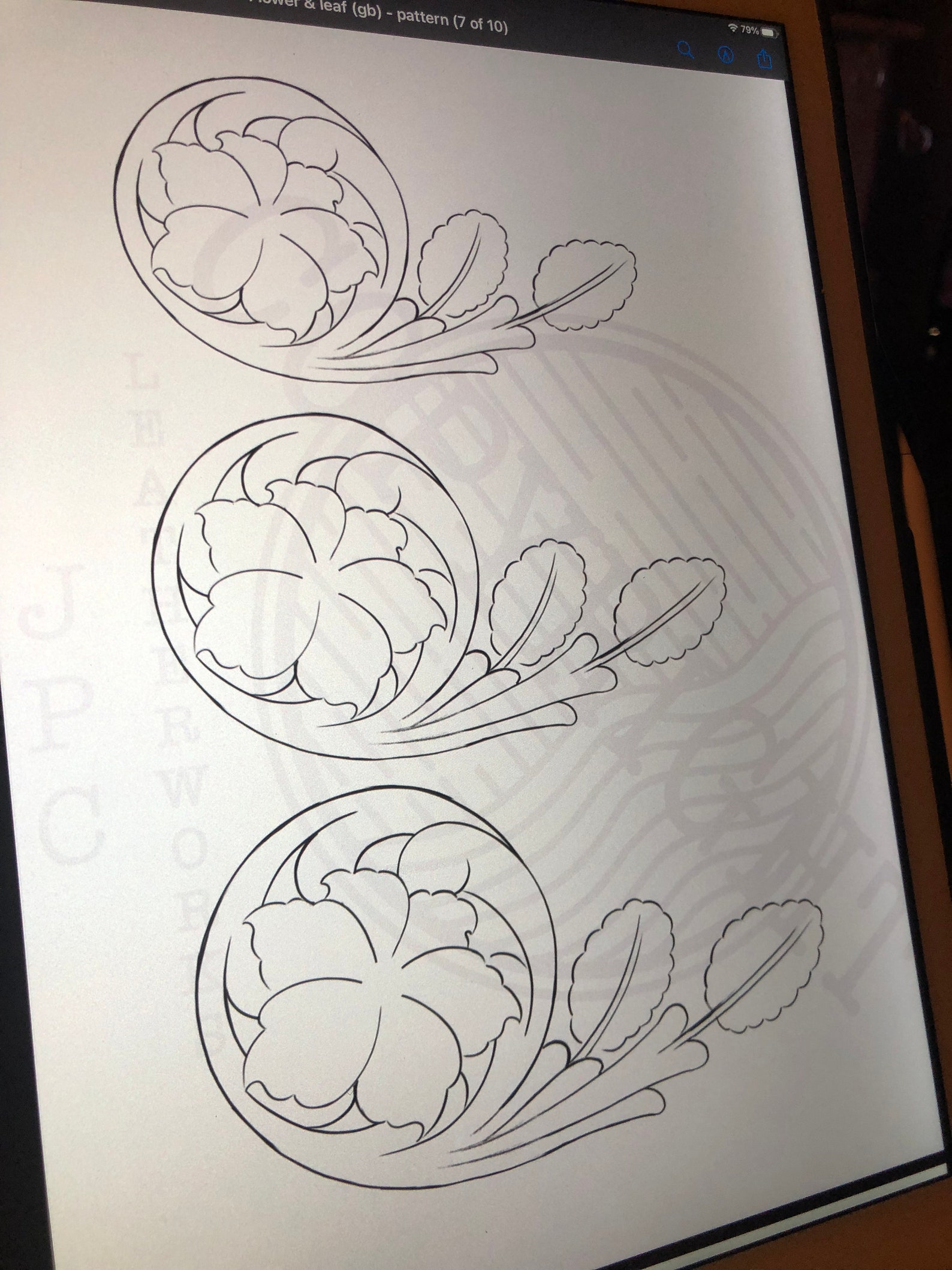 Leather Tooling / Carving Patterns / Stencils. Floral Corner - Etsy