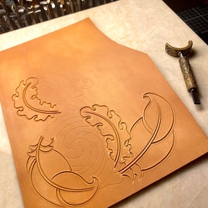 Leather Tooling / Carving Patterns / Stencils. Feather Corner Pattern ...