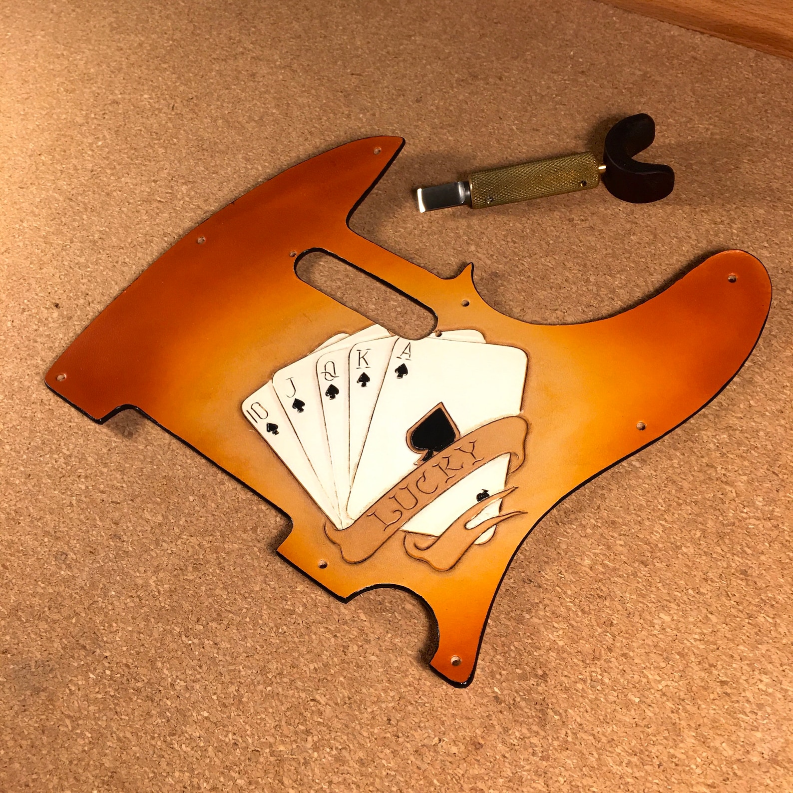 Leather Telecaster / Tele Pickguard Handmade Leather | Etsy