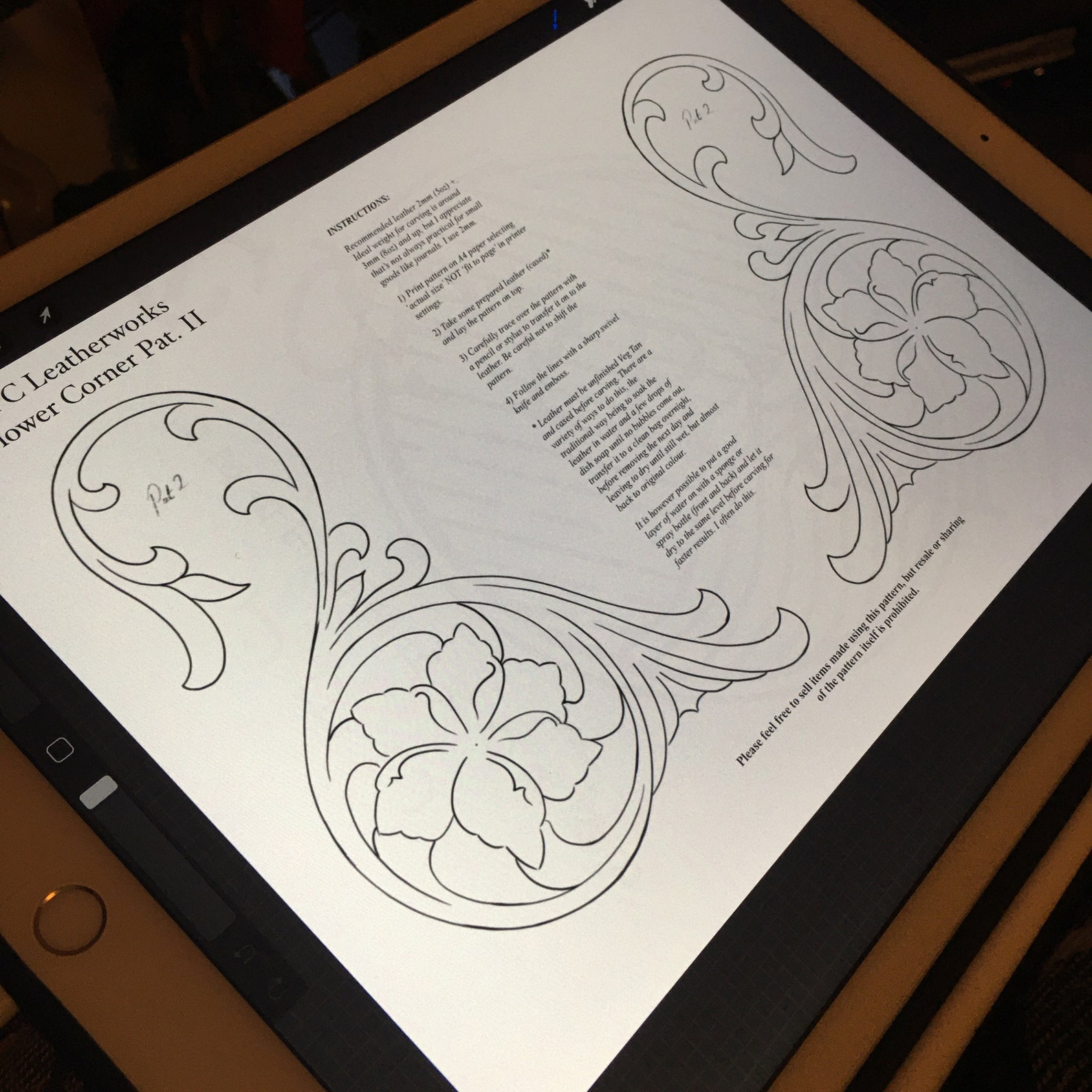 Leather tooling / carving Patterns / stencils. Two Sheridan | Etsy