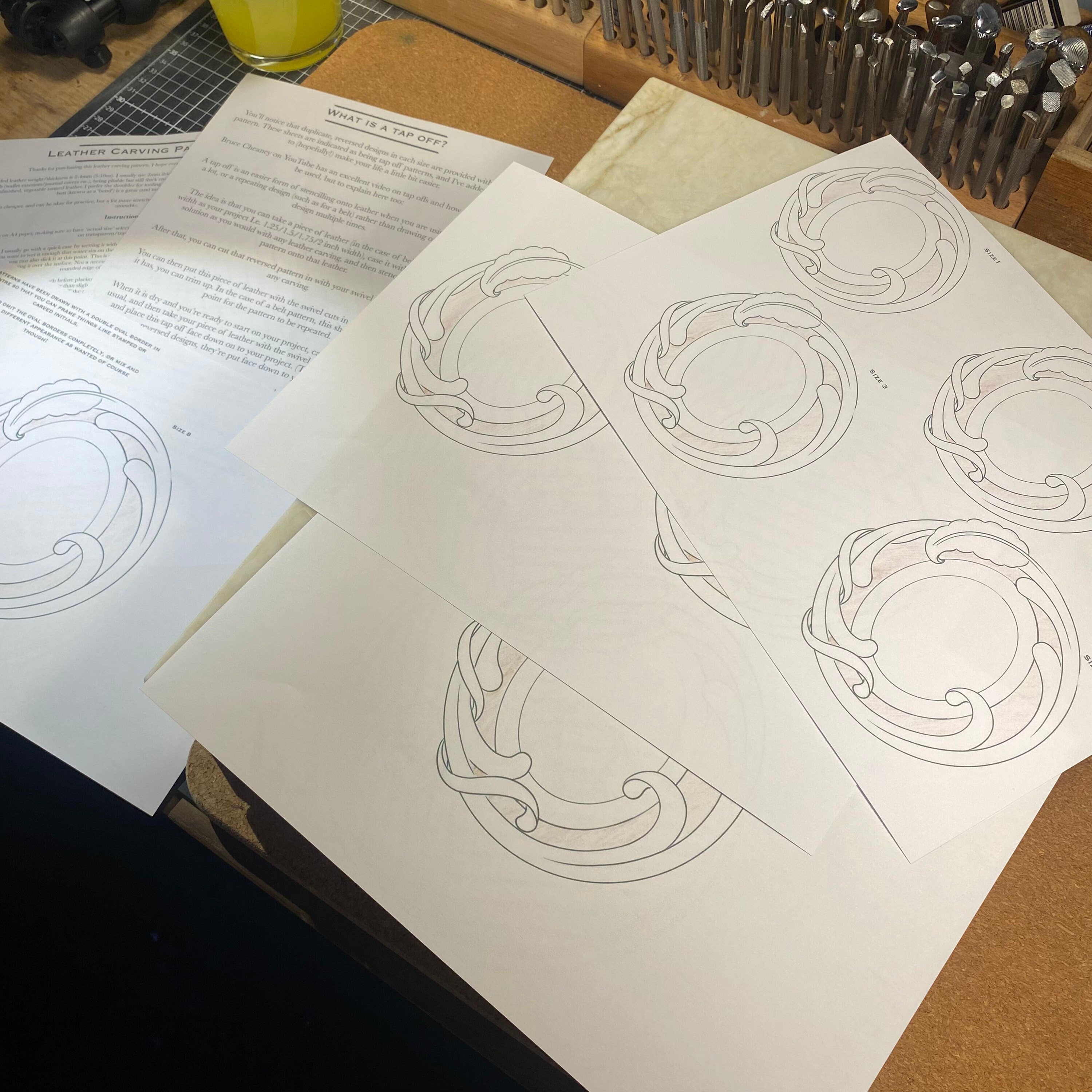 Western Leather Tooling Pattern, Vine Border Frame (PDF Digital ...