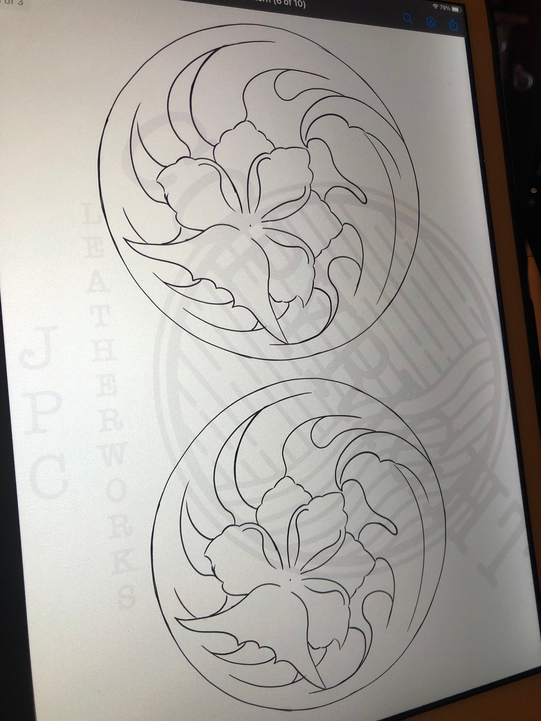 Leather Tooling / Carving Patterns / Stencils. Western Sheridan Flower ...