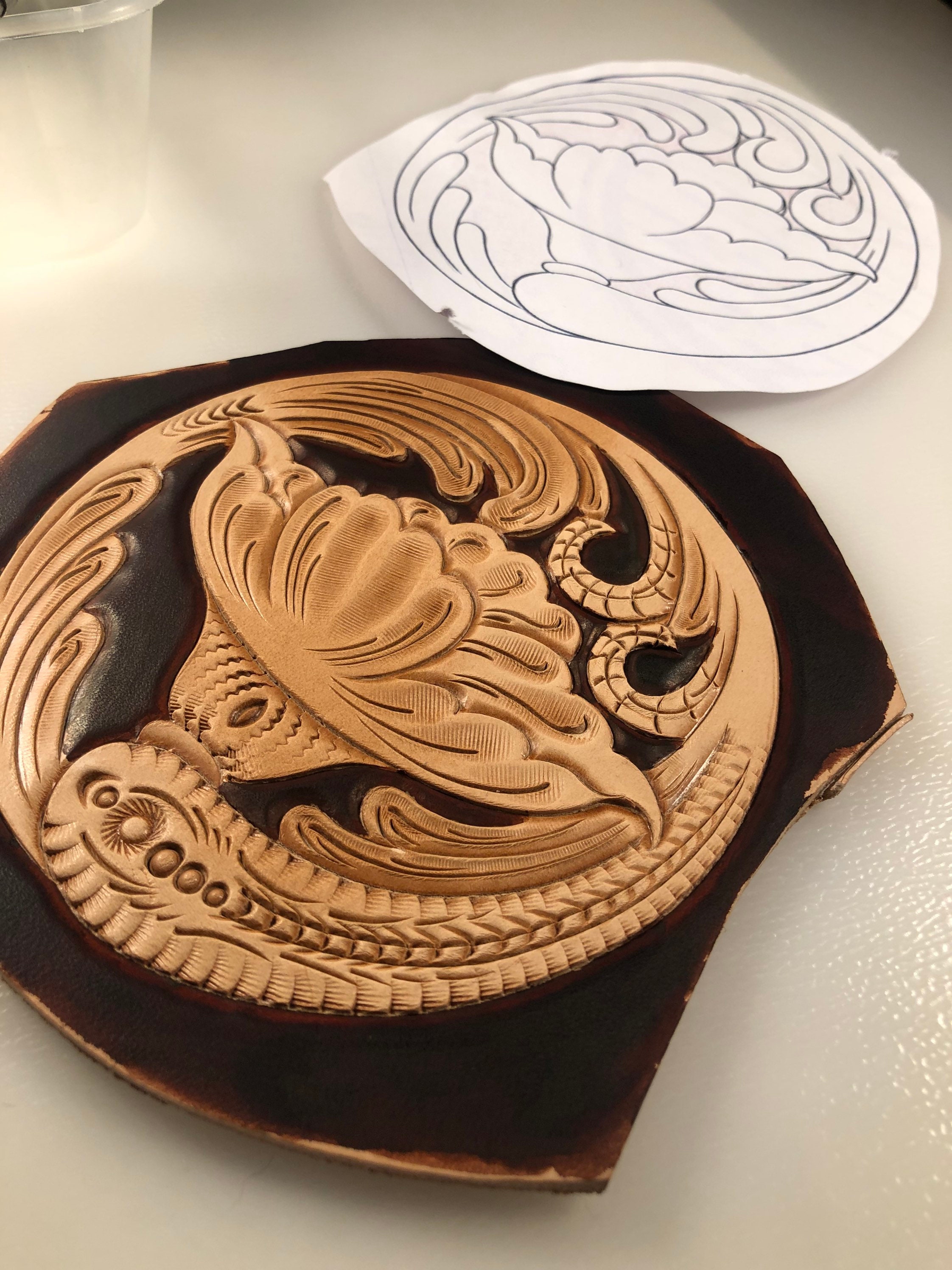 PDF digital download 5 sizes Western Sheridan Flower Pattern Leather ...